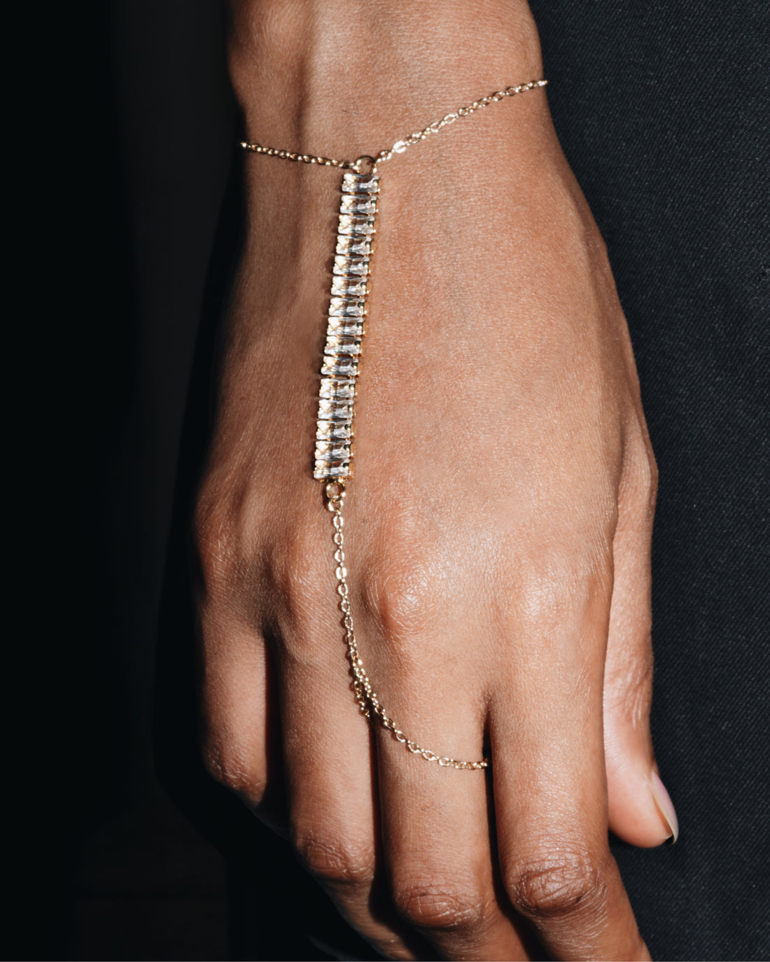 Gesture Hand Harness | Studio Baloge — Crystal Gold Chain for Hand
